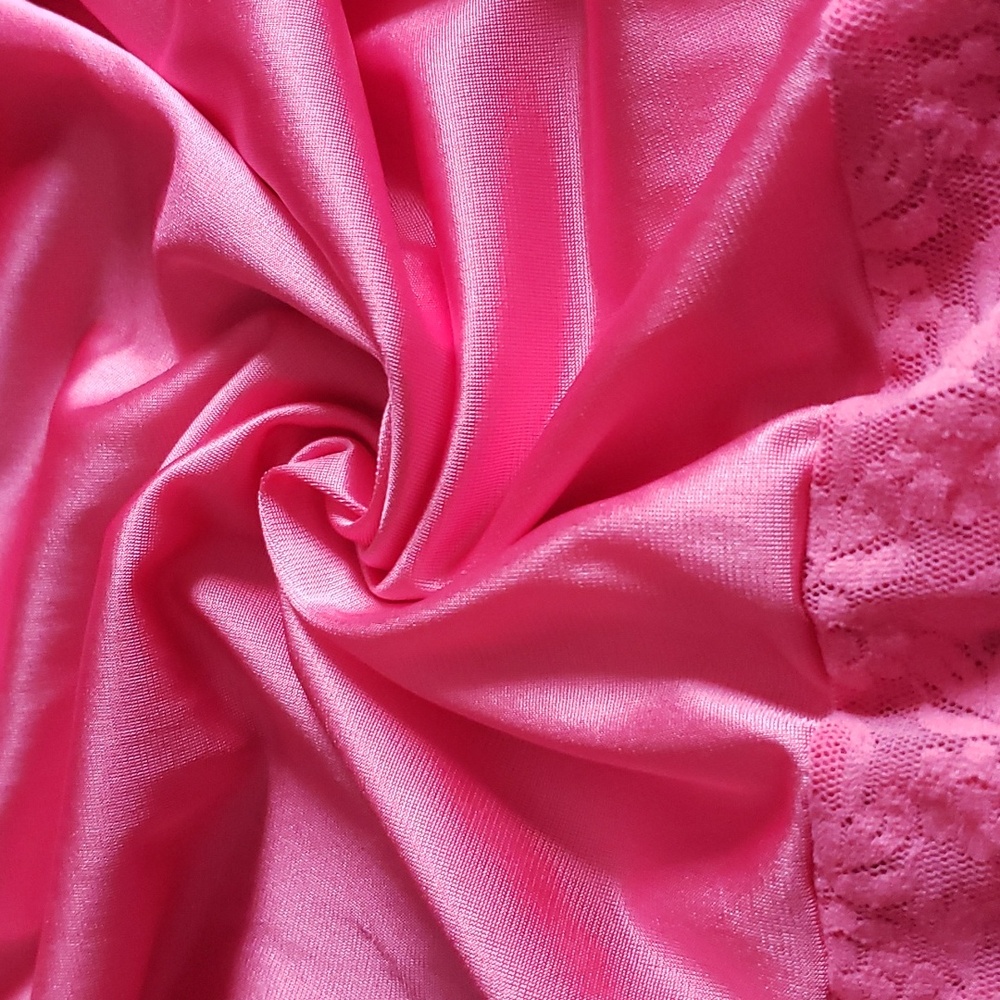 Pink Bestform Shiny Nylon Half Slip 80s Glamour Lace … - Gem